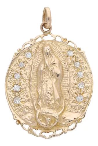 Medalla De Oro Amarillo K Motivo Virgen De Gpe Gramos Meses Sin