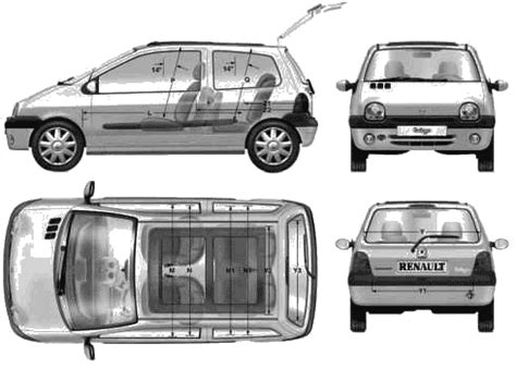 Car Blueprints Renault Twingo Hatchback Blueprint