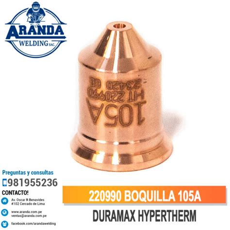 220990 BOQUILLA 105A DURAMAX HYPERTHERM ARANDA WELDING Premium