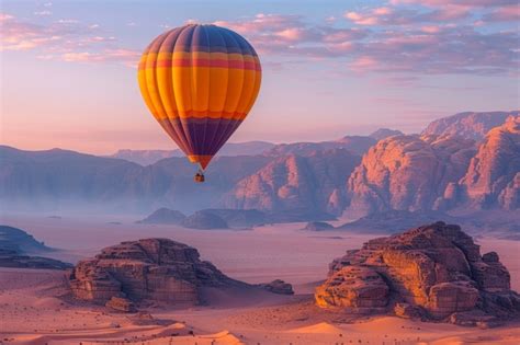 Une montgolfière au dessus d un paysage de rêve réaliste Photo Gratuite
