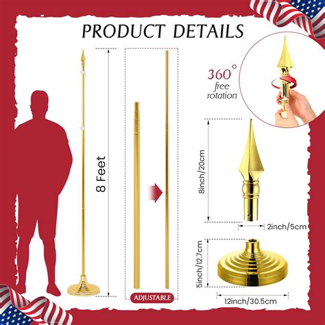 Snapklik Zonon 4 Pcs 8ft Telescoping Indoor Flag Pole Kit