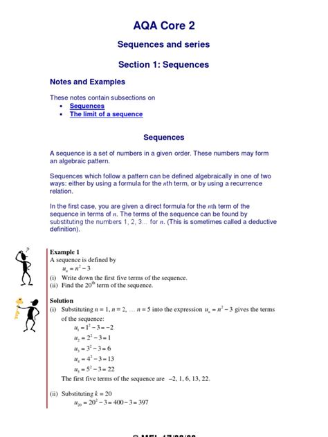 aqa core 2 sequences and series section 1 sequences pdf sequence recurrence relation