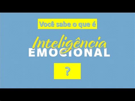 Voc Sabe O Que Intelig Ncia Emocional Youtube