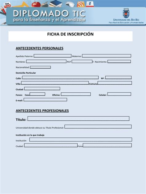 FICHA DE INSCRIPCIN ubiobiocl Rellena firma y envía para firmar