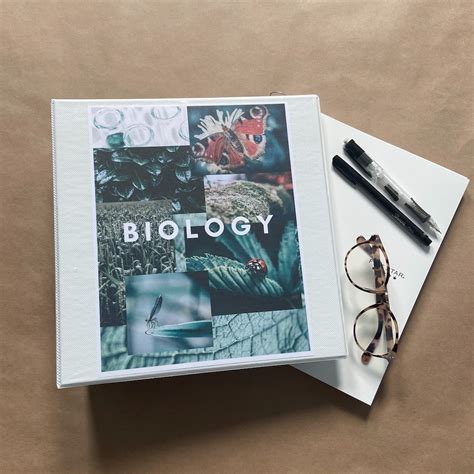 Biology Collage Binder Cover Aesthetic School Supplies Etsy