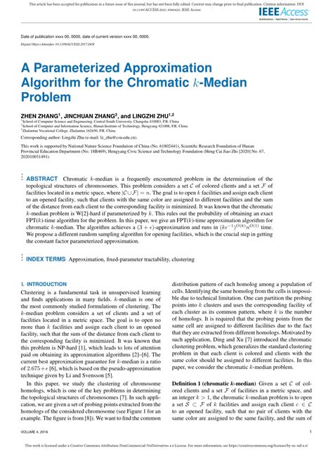 pdf a parameterized approximation algorithm for the chromatic k median problem