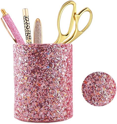 Amazon Bling Sequin Pen Holder With 6 Pcs Sequin Click Pens Cute