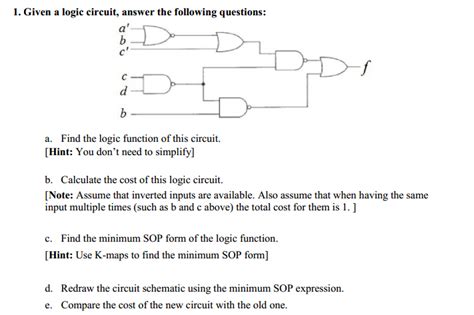 Solved 1 Given A Logic Circuit Answer The Following Chegg