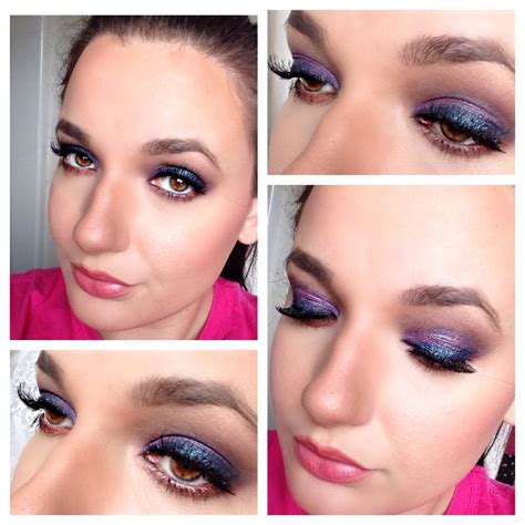 Shimmery Blue And Purple Makeup Purple Makeup Makeup Looks Mascara