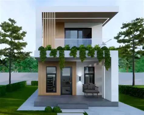 Two Storey Small House Design Idea With House Plan X Meters