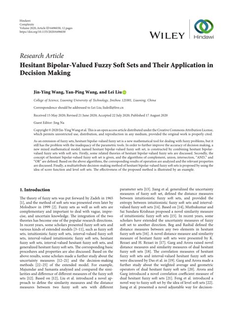 pdf hesitant bipolar valued fuzzy soft sets and their application in
