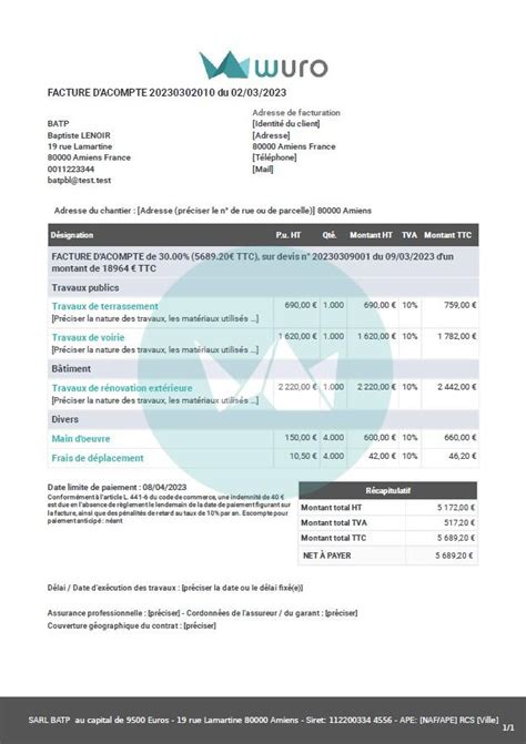 Modèles de factures types gratuits