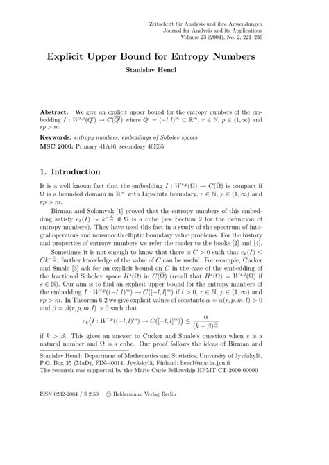 pdf explicit upper bound for entropy numbers
