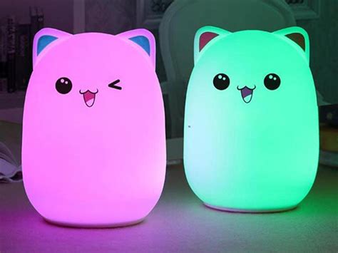 Verk Group Lampka Nocna Dla Dzieci Led Kot Kotek Rgb Dotyk Ceny I