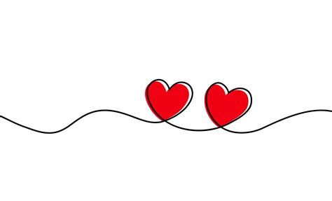 Un dibujo lineal continuo del corazón rojo aislado en el fondo blanco