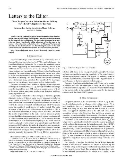 pdf direct torque control of induction motors utilizing three level voltage source inverters