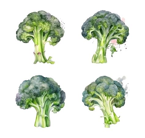 Premium Vector Broccoli Watercolor Paint