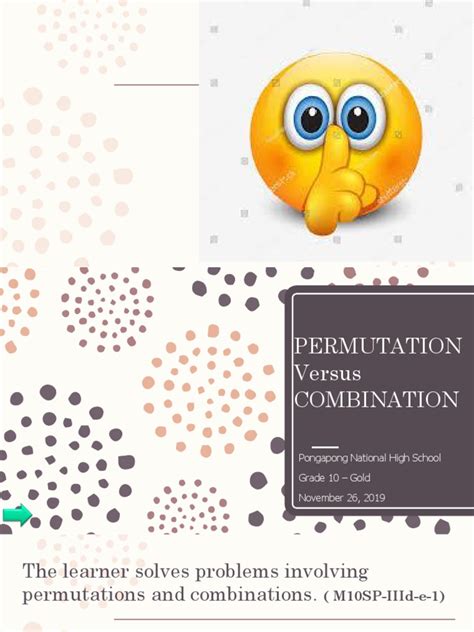 permutation vs combination pdf permutation combinatorics
