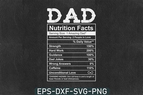 Dad Nutrition Facts Svg Fathers Day Svg Graphic By Uzzalroy9706