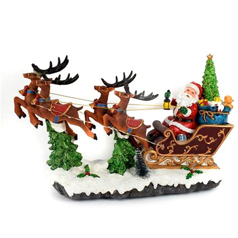 Paniate Slitta Di Babbo Natale Con Renne Luci Suoni E Movimenti