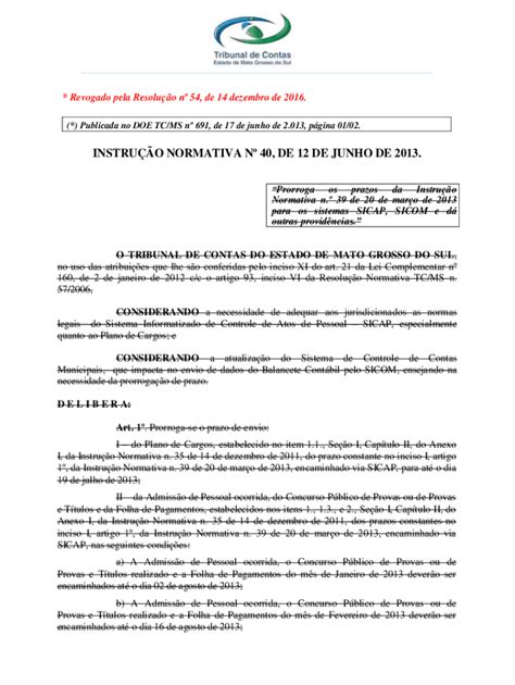 Preenchível Disponível INSTRUO NORMATIVA TC MS N 38 DE 28 DE Fax