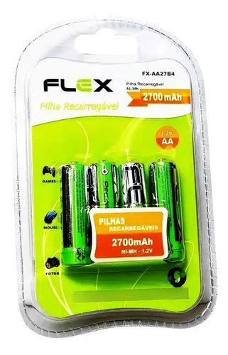 Flex Gold Recarregável FX AA27B4 bateria pilha aa 1 2v 2700mah cartela
