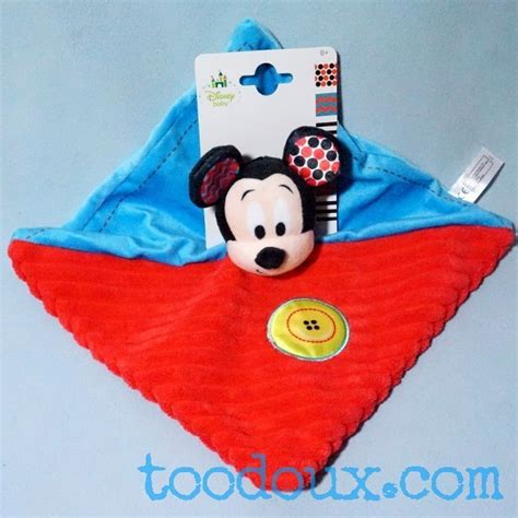 sos doudou Mickey Disney Nicotoy Gémo carré plat rouge