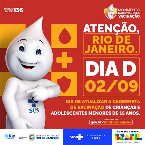 Card Dia D Campanha de Multivacinação no Rio de Janeiro