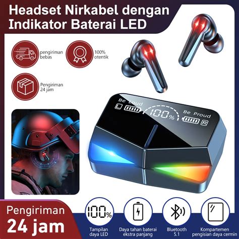 Jual Mode CODHeadset Bluetooth Gaming TWS M28 Dual Mode BT V5 1 LED