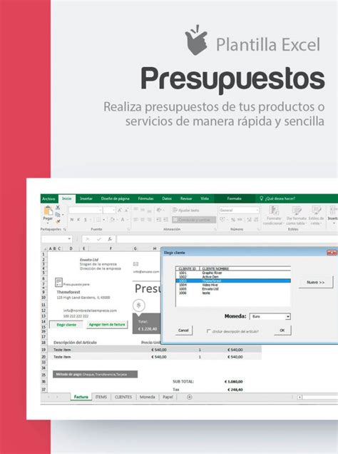 Plantilla para Generación de Presupuestos Plantilla de presupuestos