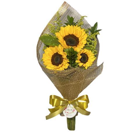 Mini Buquê 3 Girassóis Pólen Flor Floricultura São José do Rio Preto