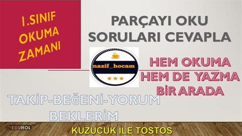 1Sınıf Okuduğunu Anlama Eduhol Ders Videoları İzle Online Test Çöz