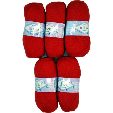 Alize Bebe Lot De 5 Pelotes De Laine À Tricoter 100 G Couleur Unie