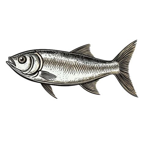 Sardinha simbólica peixe alquimista em animação desenhada à mão Foto