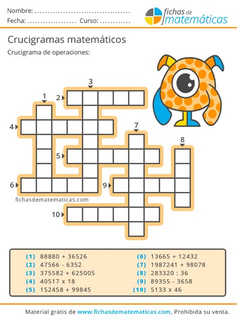Crucigramas De Matematicas