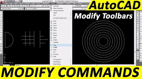Modifiy Commands In Autocad Modify Toolbar In Autocad Autocad