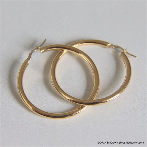 Créoles Or Jaune 18k 750 3 65grs L Atelier des Bijoux d Occasion