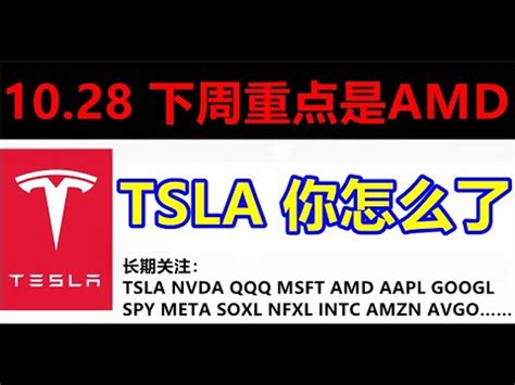 美股下周重点关注AMDTSLA为什么总涨不动长期关注TSLA NVDA QQQ MSFT AMD AAPL GOOGL SPY