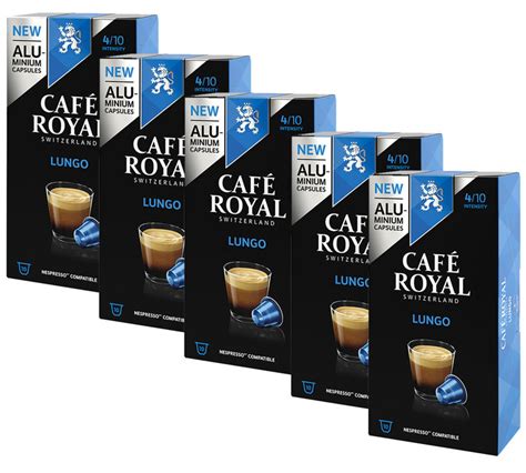 50 capsules aluminium Lungo compatibles Nespresso Café Royal