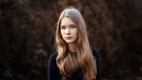 Wallpaper Blonde Portrait Face Depth Of Field Women Outdoors