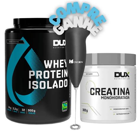 Kit Whey Protein Isolado 900g Creatina Monohidratada 300g Mini