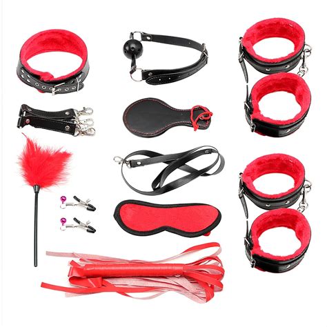10pcs Set Bdsm Bondage Gear Leather Fetish Kit Restraints Slave Free