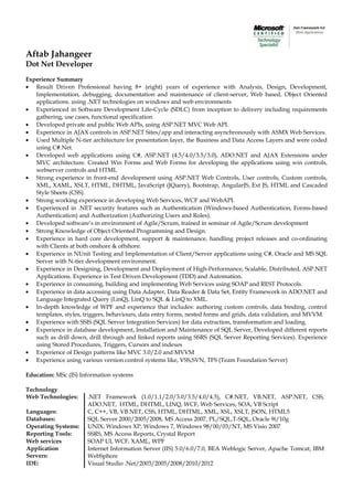 Aftab Jahangeer Dot Net PDF