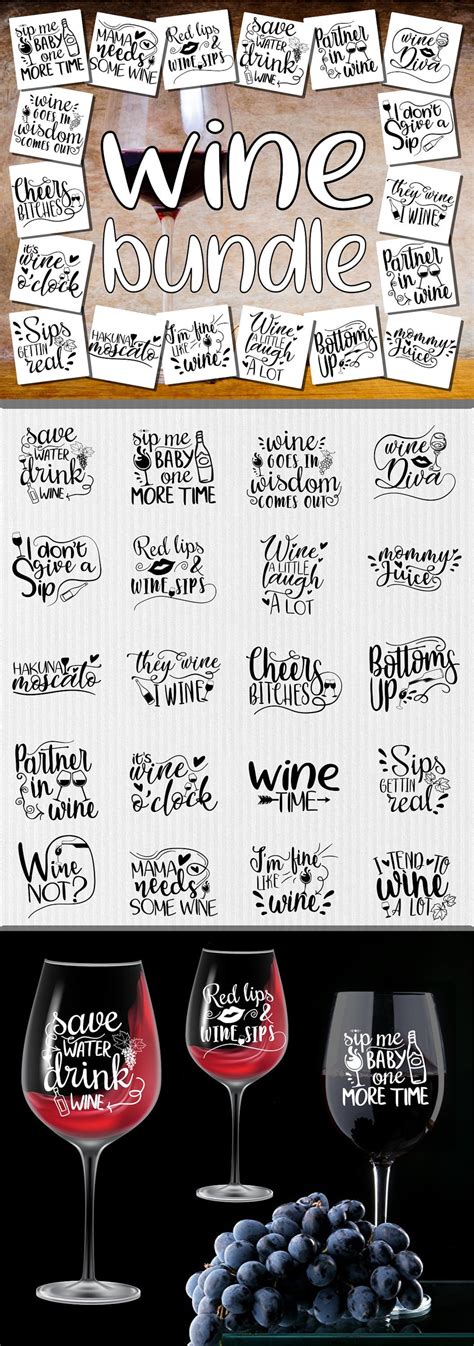 Wein Bundle Svg Wein Svg Wein Glas Svg Trinken Svg Etsy