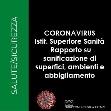 Coronavirus Rapporto Su Sanificazione Di Superfici Ambienti E