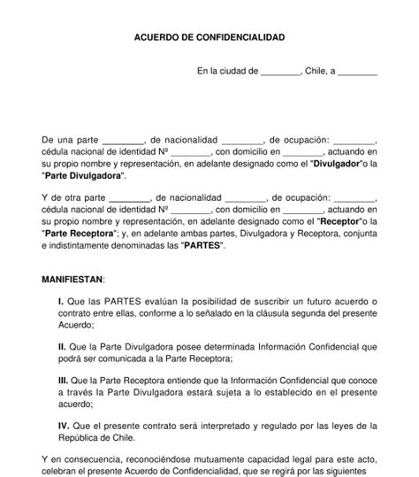Introducir 98 Imagen Modelo De Acuerdo De Confidencialidad Entre