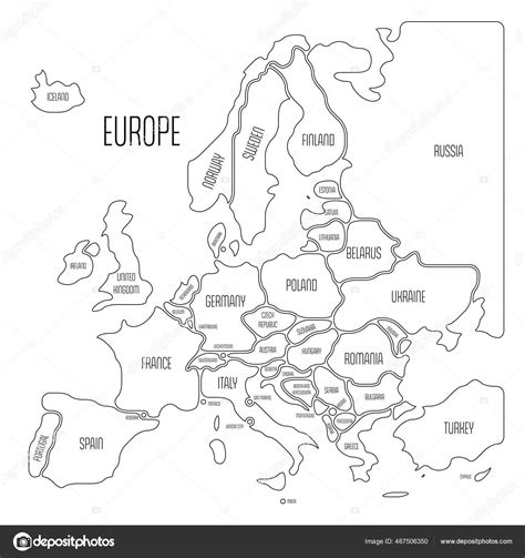 Simplified Smooth Map Of Europe Stock Vector By Pyty 467506350