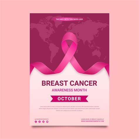 Plantilla de póster vertical del mes de concientización sobre el cáncer