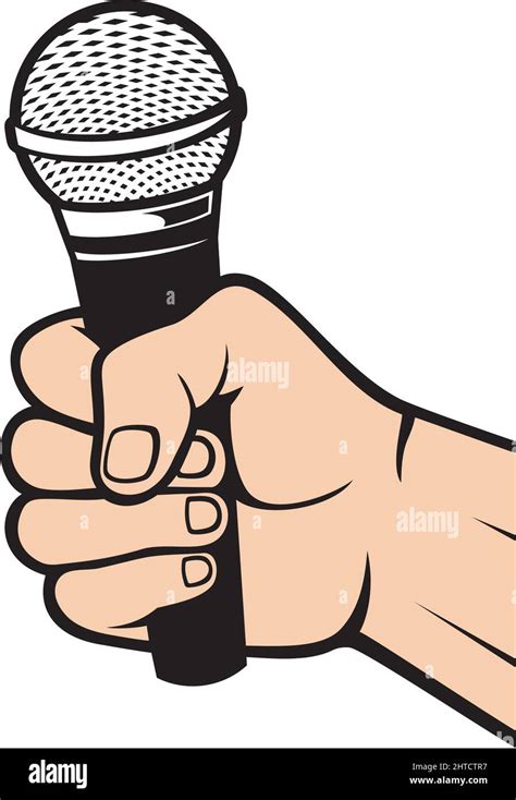 Hand Holding Microphone Vector Illustration Stock Vector Image Art