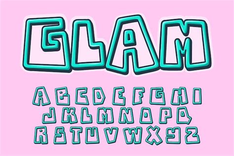 Alfabeto Graffiti Línea Neón texto vector Letras Vector Premium
